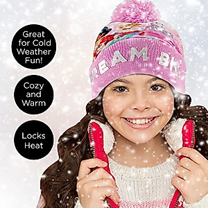 Disney Girls Princess Hat And Kids Gloves Set For Ages 4-7, Pink