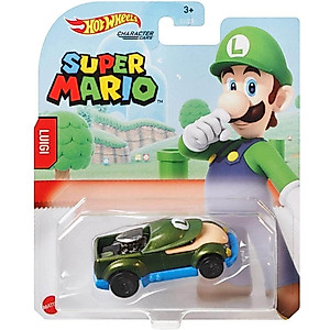 Hot Wheels 2021 Super Mario Character Cars Complete Set of 6 Diecast Vehicles from GJJ23-956G Release