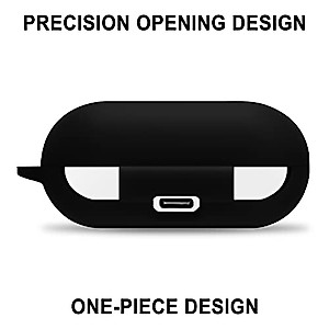 Geiomoo Silicone Carrying Case Compatible with Sony WF-C500, Portable Scratch Shock Resistant Cover with Carabiner (Black)