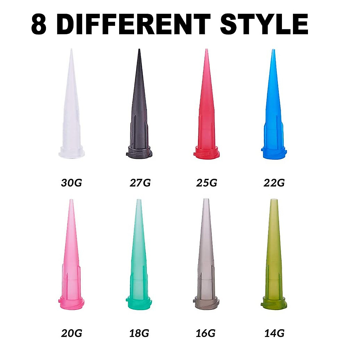 Auniwaig 100PCS Plastic Tapered Pinhead 20 Gauge TT Adhesive Dispensing Tip 0.64mm Tip ID Smoothflow Tapered Tips Dispensing Needle Tips Accessory Parts for Glue Epoxy Dispensing