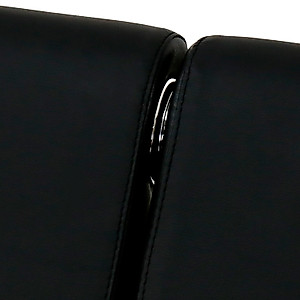 Kinsute 3 PCS Office Reception Chairs 4-Seats Waiting Room Chairs for Salon Barber Bench Airport Bank Hall Visitor Guest Black PU Leather Sofa