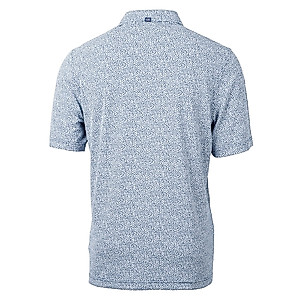 Cutter & Buck Men's Blue Houston Texans Virtue Eco Pique Botanical Print Recycled Polo