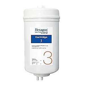 Valued Trade Hexagon Alkaline Water Filtration System 2 Cartridge 1,2 & 3 (Full Set of 3)