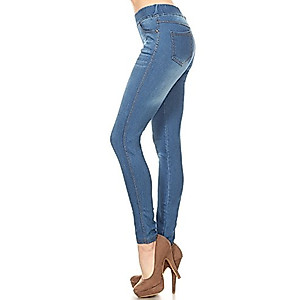 Women's Stretch Pull-On Skinny Ripped Distressed Denim Jeggings Pants 3XL Blue-69