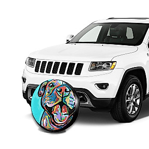MSGUIDE Spare Tire Cover Cute Pit Bull Painting Waterproof Wheel Tire Protectors for Jeep, Camper Travel Trailer, RV, SUV, Truck and Many Vehicle - Universal Fits Tire (14" 15" 16" 17")