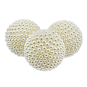 Galt International Decorative Pearl Covered Ball Orbs Bowl Filler Vases & Baskets 3.8” Diameter Set of 3 Vase Bowl Tray Filler Decor Orbs Dining Table Coffeetable Centerpiece Spheres