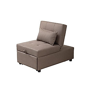Kings Brand Furniture - Multi-Function Ottoman, Sofa Bed Sleeper, Convertible Chair, Dark Grey