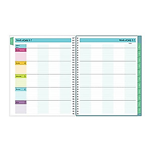 Blue Sky 2023-2024 Academic Year Teacher Weekly and Monthly Lesson Planner, 8.5" x 11", Flexible Cover, Wirebound, Dots (100330-A24)