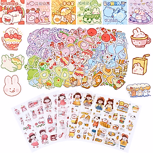 652 Pieces Korean Cute Kawaii Washi Cartoon Stickers Cartoon Little Girls Stickers Set Lovely Kid Sticker Small Size Scrapbook Decal Photo Planner Dairy Sticker for Notebook DIY(Cute Style)