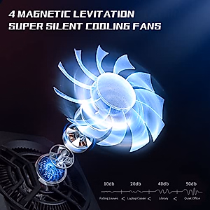 Navazip Laptop Cooling Pad with Thermoelectric Cooler and 4 Fans, Upgraded Laptop Cooler, RGB 14-18 Inches Laptop Stand, Multi-Gear Adjustment, Independent Control, Black