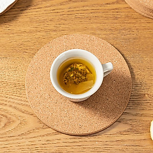 FirstGift Cork Trivet - 4 Pack High Density Cork Trivet Set- 8" Diameter x 0.4" Thick Round Cork- Hot Pads for Table & Countertop