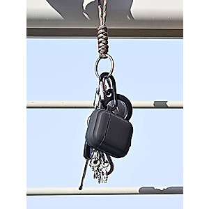 Eralierk [2 Pack] AirPods Silicone Protective Case Cover, with Keychain Compatible with Apple AirPods 2nd & 1st Generation, Front LED Visible (Black/Pink)