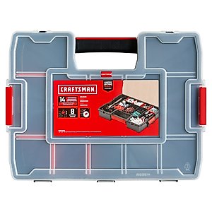 CRAFTSMAN Tool Organizer, 2-Packs with 14-Compartments, Lid Includes Secure Latch (CMST60944M)
