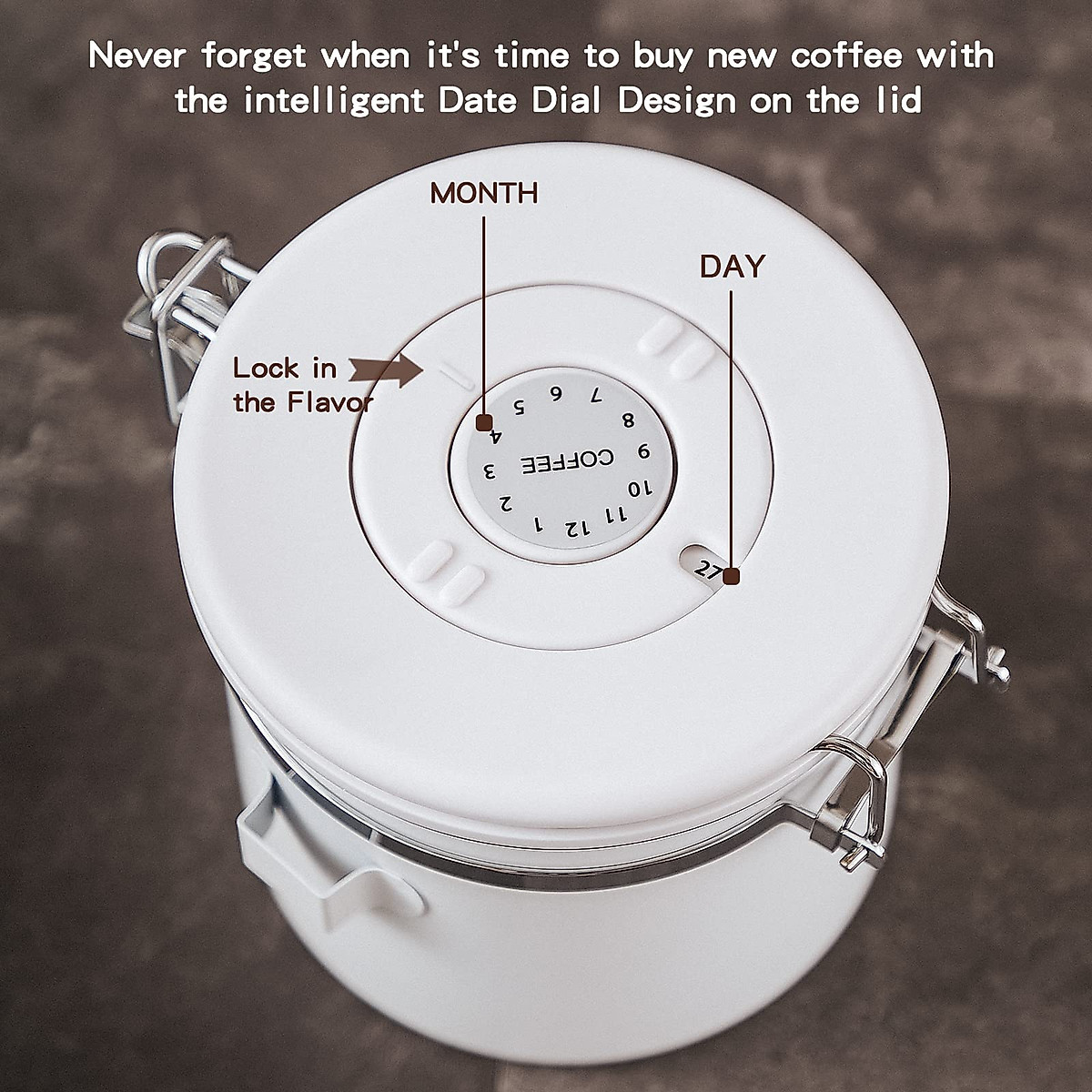 Bincoo Stainless Steel Coffee Containers 26oz, Coffee Canister for Ground Coffee, Airtight Coffee Container with Measuring Scoop