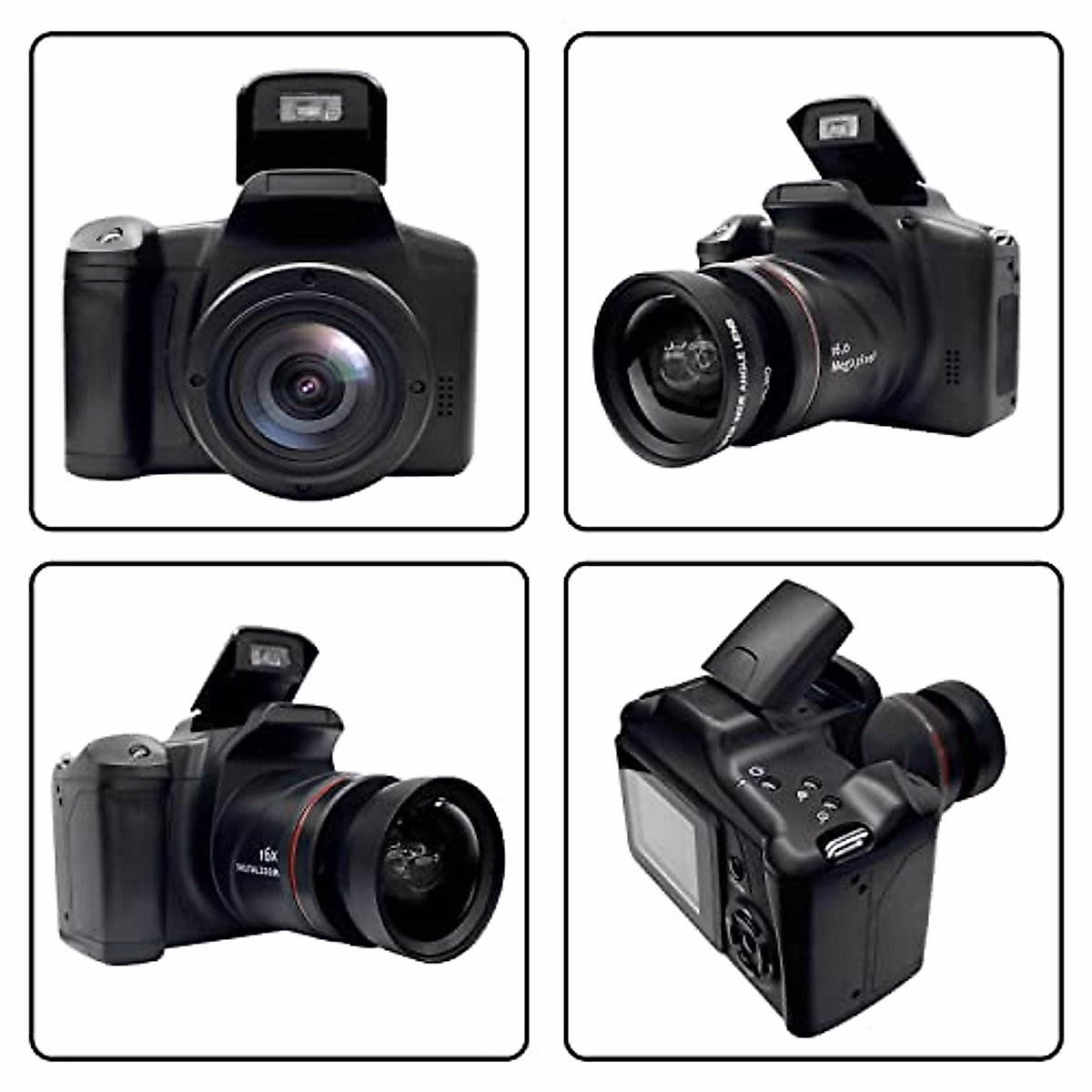 Bilukmi Digital Camera 16mp 2.4-inch LCD Screen 16x Digital Zoom 720p Digital Camera Suitable for Students, Teens