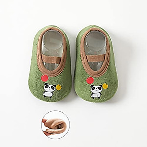 Lykmera Baby Boys Girls Indoor Floor Socks Shoes Quick Drying Toddler Shoes Early Education Breathable Cartoon Floor Shoes (Green, 12 Months)