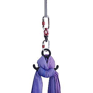 Profession Aerial Silks Equipment- Low Stretch,60 inch width 9 yards Aerial Silk Hardware kit for Acrobatic Dance,Air Yoga, Aerial Yoga Hammock kids/beginer (9 yards, Lavender Purple)