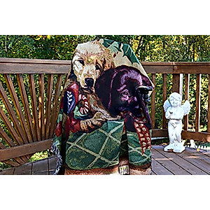 Labrador Retriever Dog Throw Blanket - Tache Adorable Puppy's First Christmas Holiday Animal Lover Gift Decorative Woven Tapestry Dog Throw Blanket, 50" x 60"