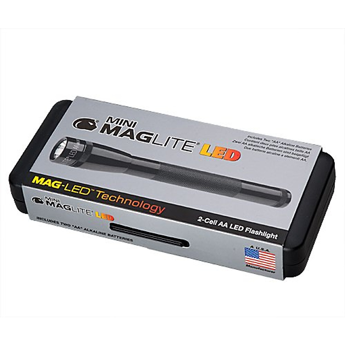 Maglite Mini LED 2-Cell AA Flashlight in Presentation Box Black
