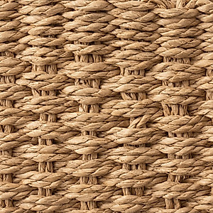 LA JOLIE MUSE Small Wicker Baskets for Organizing, Bathroom Basket with Handle, Recycled Paper Rope Storage Basket for Shelves Bathroom Cupboards Drawer, Decorative Square Basket Organizer Set of 3