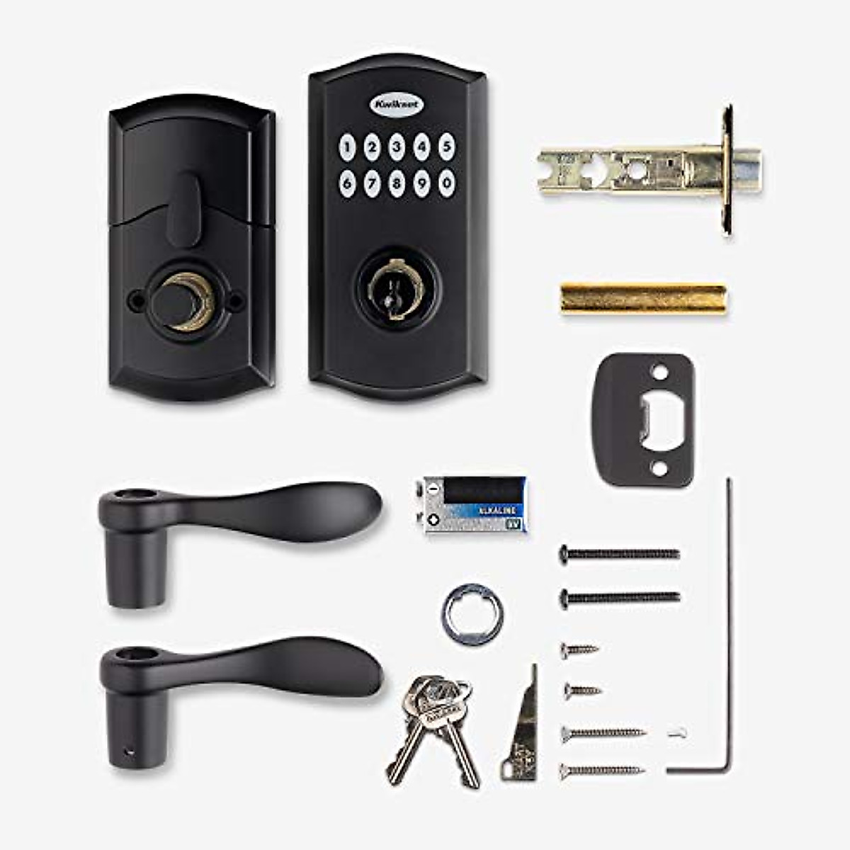 Kwikset 955 Keyless Keypad Door Lock, Electronic Lever Deadbolt, 3 Entry Modes, Auto Lock, SmartKey Security - Satin Chrome