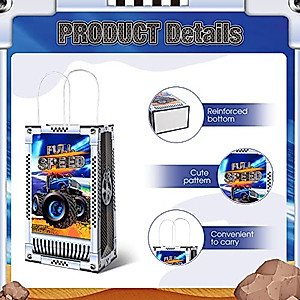 24 Pcs Truck Party Supplies Trucks Favors Bags with Handles Truck Themed Candy Bags Goodie Bags for Kids Truck Party Themed Birthday Party Supplies, 12 x 8 x 21 cm