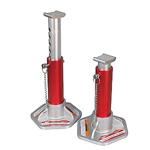 BIG RED T43004 Torin Aluminum Jack Stands with Locking Support Pins: 3 Ton (6,000 lb) Capacity, Red/Silver, 1 Pair