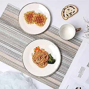 Sayopin Placemats, Placemats Set of 6, Woven Vinyl Placemats, Placemats for Dining Table, Place Mats Indoor, Easy to Wipe Clean Table Placemats, Washable Placemats for Everyday Use