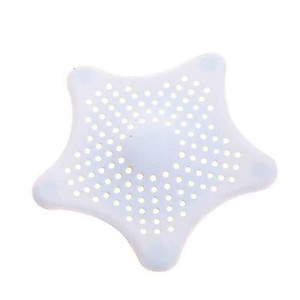 1PCS 15×13cm Bathtub Shower Floor Silicone Drain Stopper Five-pointed Star Kitchen Sink Mesh Filter,White