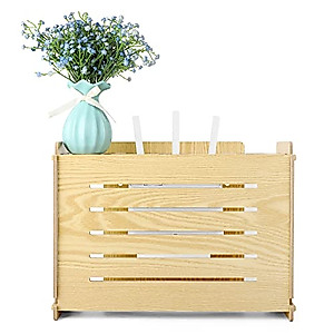 BEARUT Router Shelf WiFi Modem Shelf Router Storage Box Cover Power Strip Cable Management Hider Organizer Density Fiberboard Need Assembly MDF 14.2 * 9.0 * 5.4 in (L* H * D)