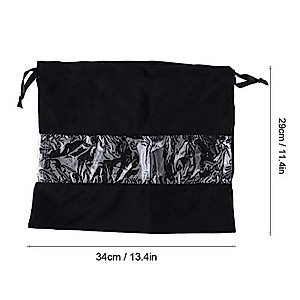 3Pcs Drawstring Bag, Velvet Storage Bag, Cosmetic Bag with Transparent Window, Practical Travel Storage Organizer, for Travel Camping Home(34 * 29 Black)