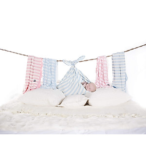 KicKee Pants Baby Essentials Swaddling Blanket Girls, Lotus Stripe, One Size