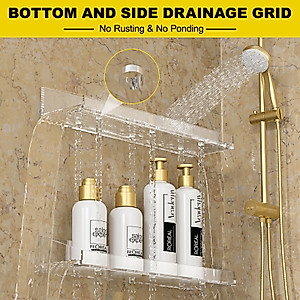 KSacry 4 Pack Acrylic Shelves for Wall Storage, 15" Floating Bookshelves for Kids, Display Shelf Organizer for Bathroom, Bedroom, Living Room, Kitchen, Room Decor, Clear