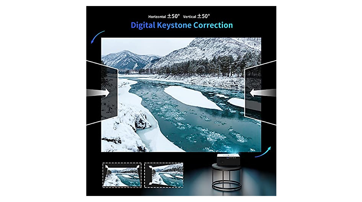 ABoolon 4K Projector: 900 ANSI, Wifi, Bluetooth, 500"