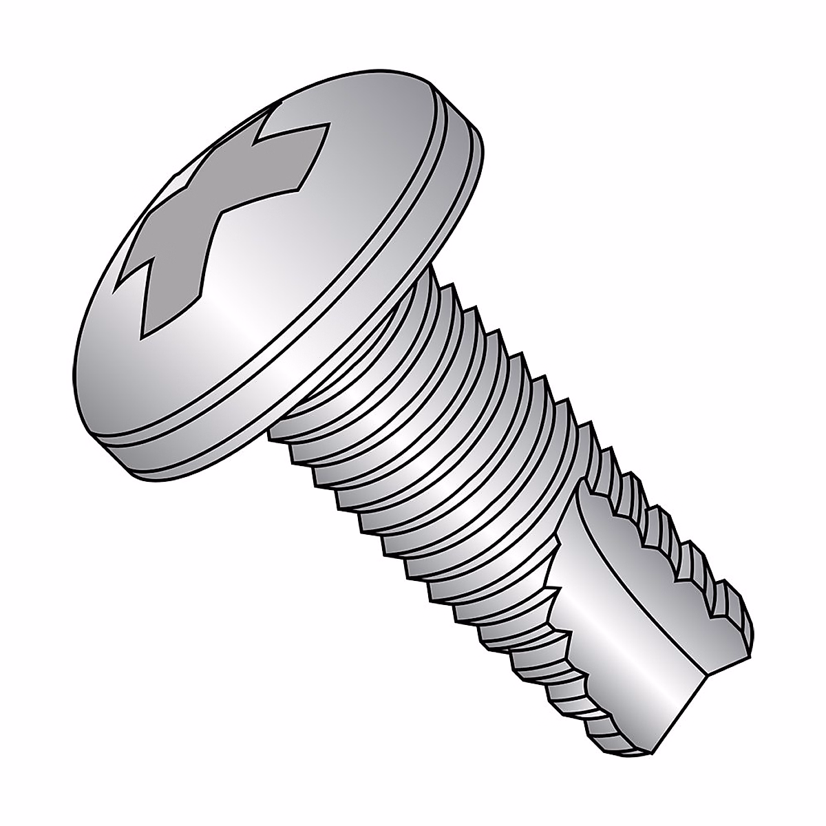 Small Parts 08043PP188 18-8 Stainless Steel Thread Cutting Screw, Plain Finish, Pan Head, Phillips Drive, Type 23, #8-32 Thread Size, 1/4" Length (Pack of 50)