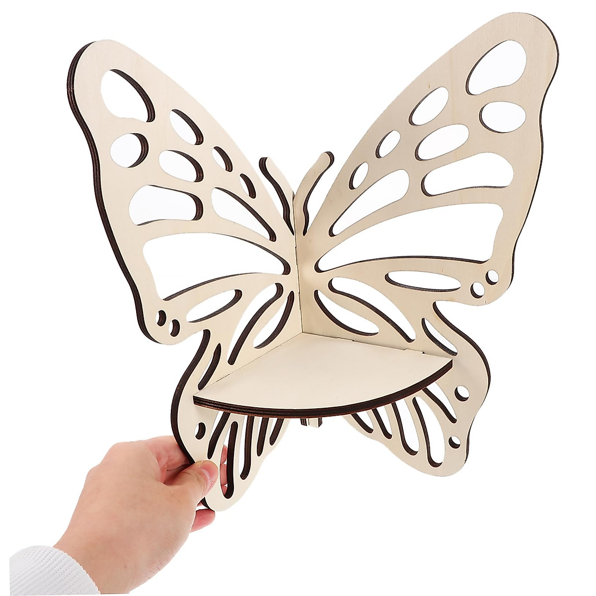 Ciieeo Wooden Butterfly Floating Shelf Ledge Delicate Books Display Rack Hanging fine Bookshelf Bohemia Books Display Wall Shelf Stand Pendant Crystal Stone Accessories