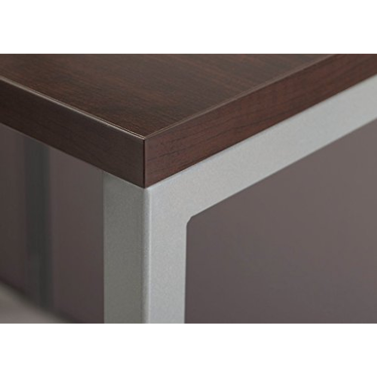 Bush Business Furniture Easy Office 60W 4 Person Straight Desk Open Office in Mocha Cherry