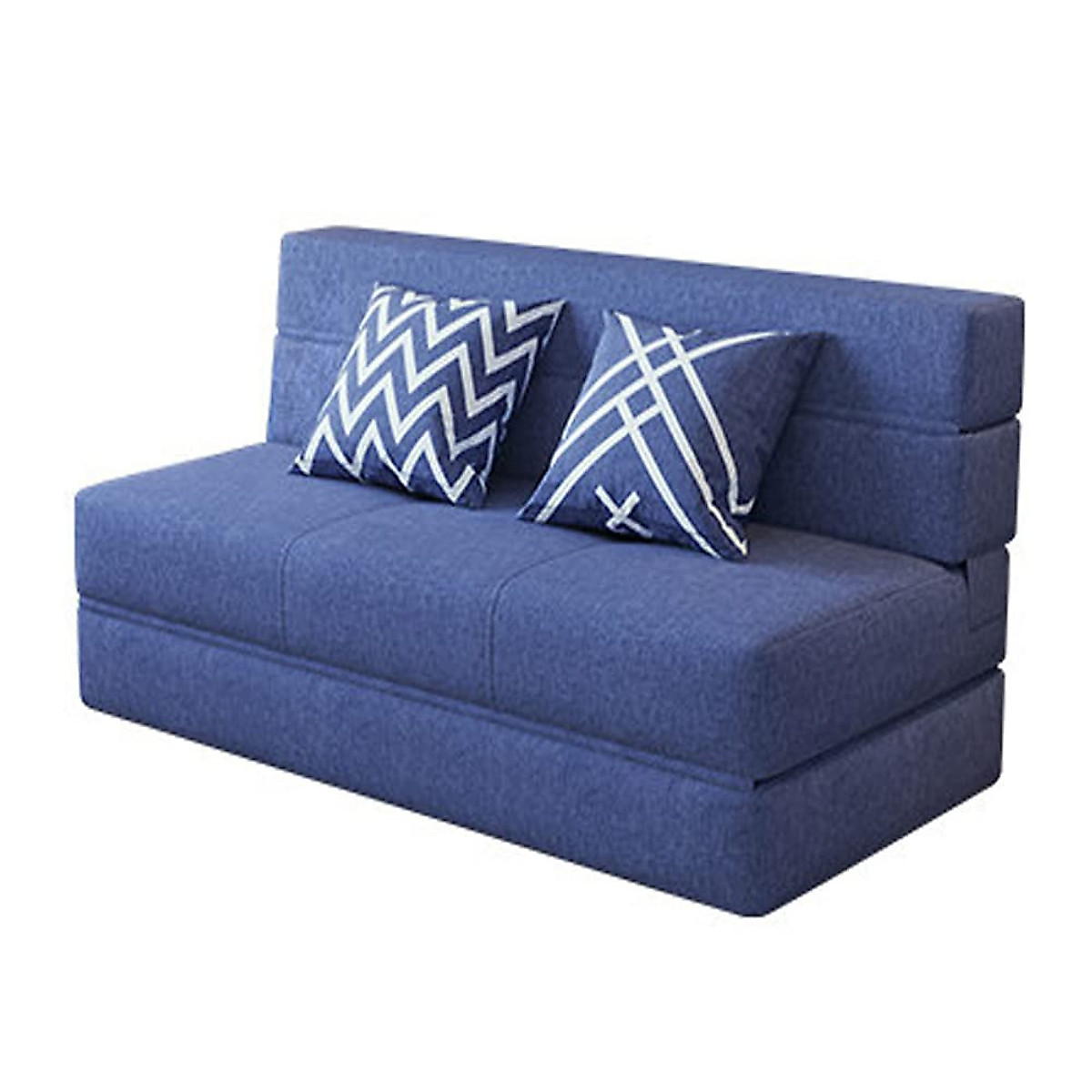 UsmAsk Floor Sofa Sofa Bed Single Seat Chair 2 Seats Folding Reclining High Back Cushioned Seat Chair Low Sofa Sofa Mattress Sofa Bed,Light Grey,120×76×72cm (Blue 150×76×72cm)