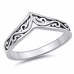 Sterling Silver Women's Celtic Design Cute Ring Promise 925 Band 8mm Size 8