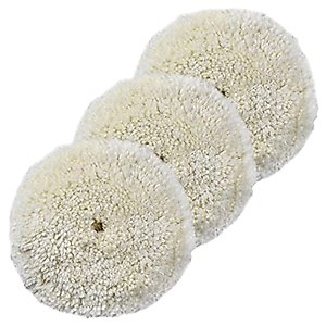 Stadea BFW101K 8" Wool Buffing Polishing Cutting Pad (Pack of 3) for Compound Cutting & Buffing Polishing Auto Marine Trucks - Hook & Loop Pad