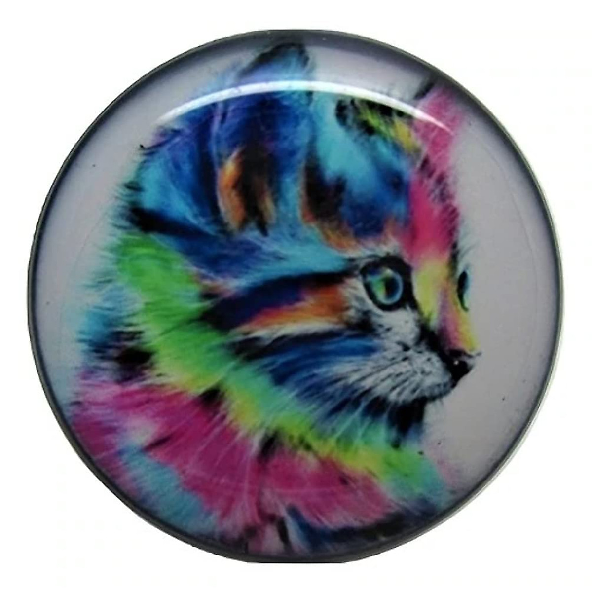 Pierced Republic Colorful Kitten Ear Plugs - Acrylic - Screw-On - New *Pair* - 8 Sizes (2 Gauge (6mm))