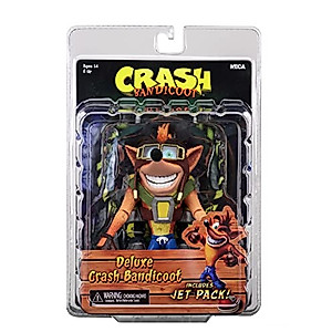 NECA - Crash Bandicoot 7" Scale Action Figure ? Deluxe Crash with Jetpack