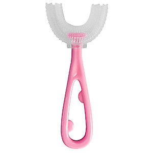 Simayixx Toothbrush Oral CareKids U Shaped Toothbrush with Silicone Brush Head Whitening Massage Toothbrush Whole Mouth Toothbrush with Handle for Kids 1-12 Years Old(C)