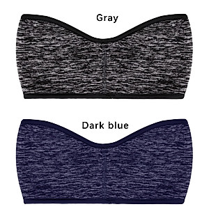 SAVITA 2 Pack Ear Warmers Headband Stretchy Ear Covers Sweatband Ski Winter Headband Earmuff Workout Headbands Moisture Wicking Thermal Sport Headbands for Women Man Girls (Gray and Dark Blue)