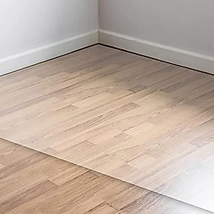 Clear PVC Desk Chair Mat 1.5mm Transparent PVC Floor Protection Pad,Table Cloth Protector,Non Slip,Wood/Tile Protection Mat for Office & Home,Area Rugs for Office Home Hard Floor Carpet,80-160cm Wide
