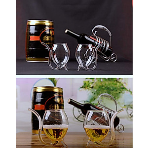 Hvanam Vampire Wine Glass Cup With Built-in Straw Creative Fancy Fun Cocktail Glasses for Juice, Wine (300ml/10oz) - 2 Pack