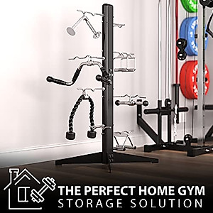 Synergee Cable Attachment Rack. Free-Standing Storage Rack. Multi-Use Storage Posts for Exercise Attachments.