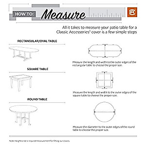 Classic Accessories Ravenna Water-Resistant 84 Inch Rectangular/Oval Patio Table Cover, Outdoor Table Cover