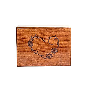 SUPER QUALITY HANDICRAFTS INDIA Wooden Urn Box For Pet Ashes | Handmade Rosewood Keepsake Urns (6 x 4 x 2.75)