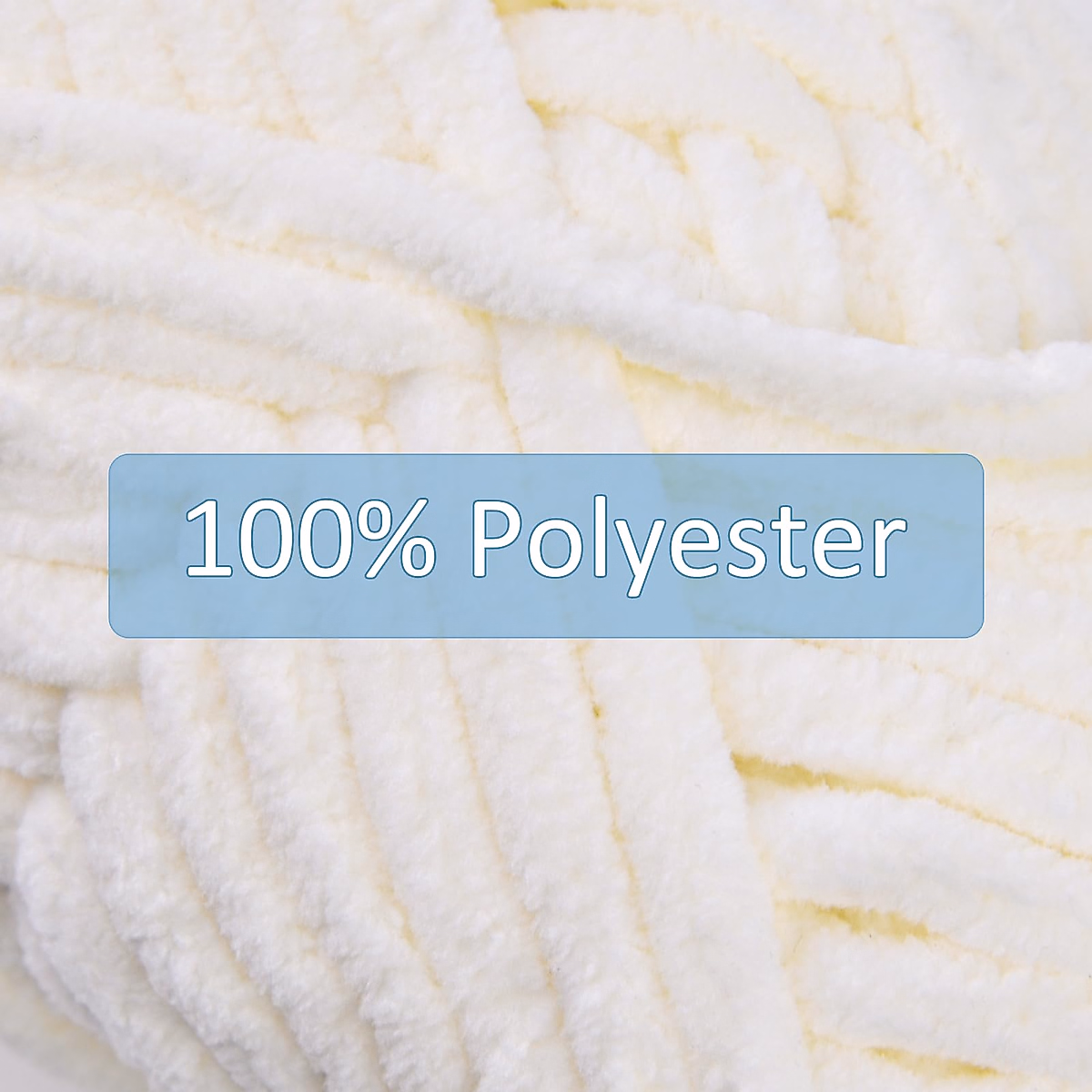 6 Pieces Plush Yarn, Soft Velvet Yarn Chenille Yarn for Crocheting Super Bulky 300g (328yds) Baby Blanket Yarn, Milk White Yarn for Knitting Sweaters, Scarves, Shawls, Cushions, DIY Crafts